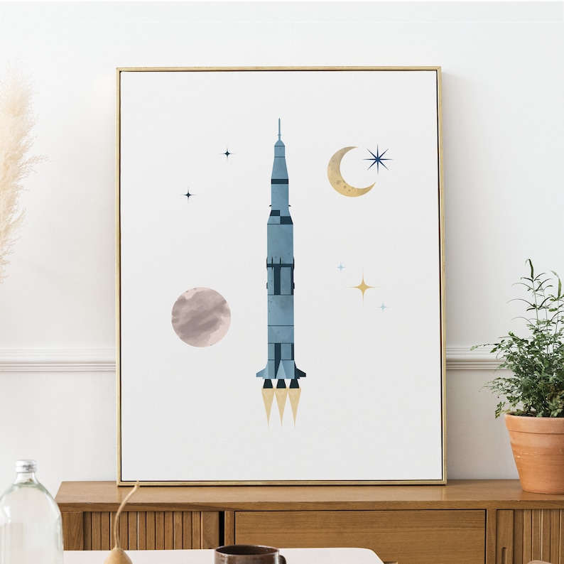 Nasa Poster, Set of 3 Prints, DIGITAL DOWNLOAD, Artemis Rocket, Saturn ...