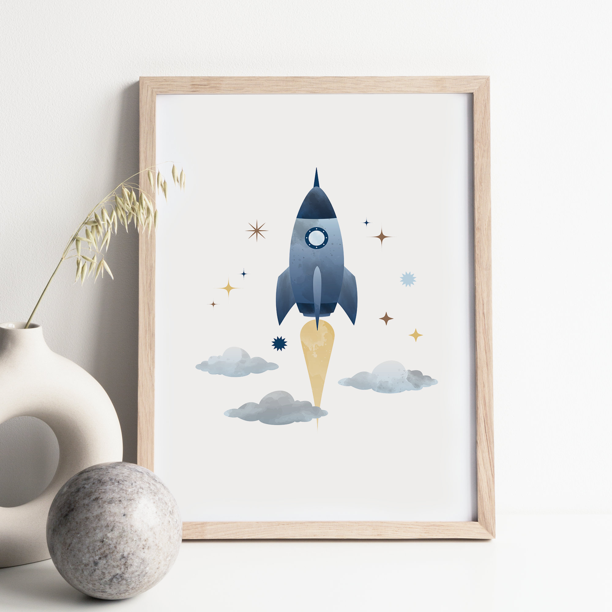 Space Nursery Wall Art Set, Set of 3 Nursery Prints, Whale in Sky Print ...