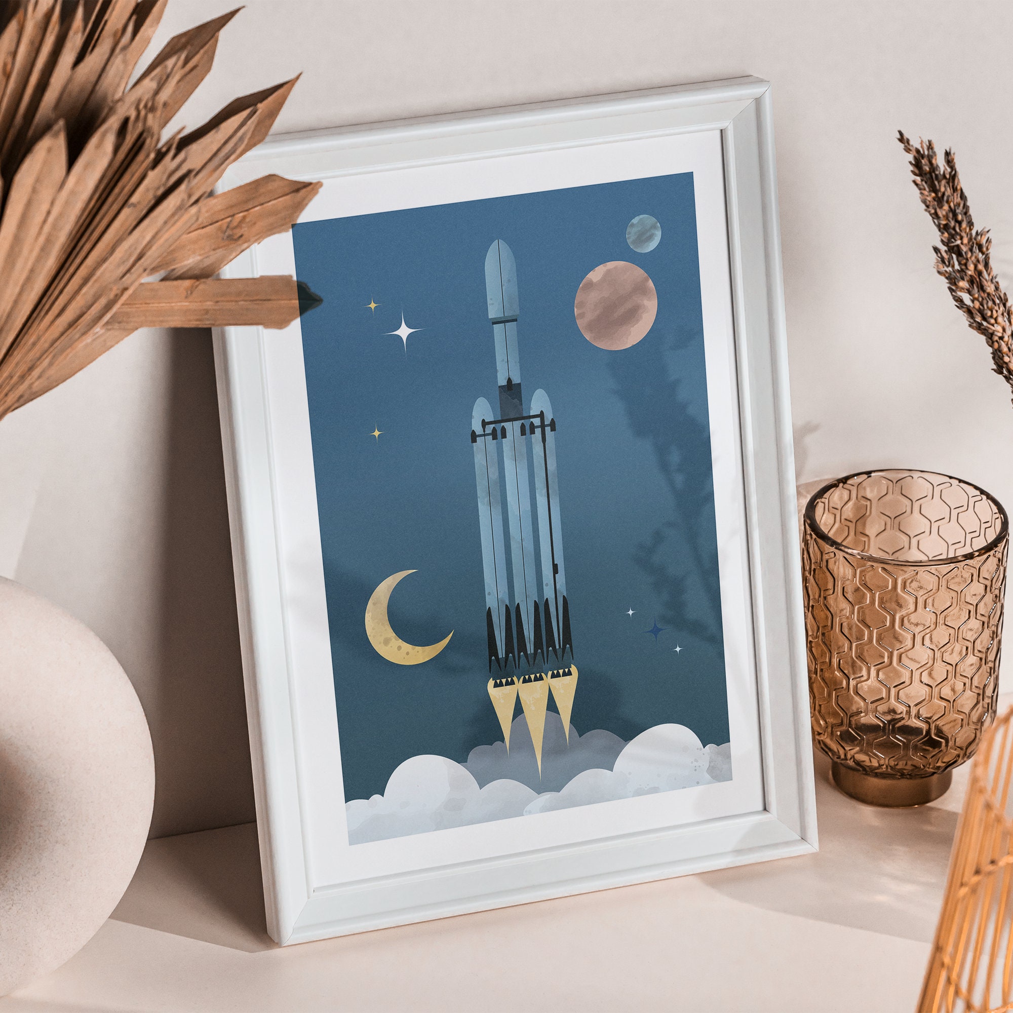 Spacex Poster Falcon Heavy Poster DIGITAL PRINT Space Wall - Etsy