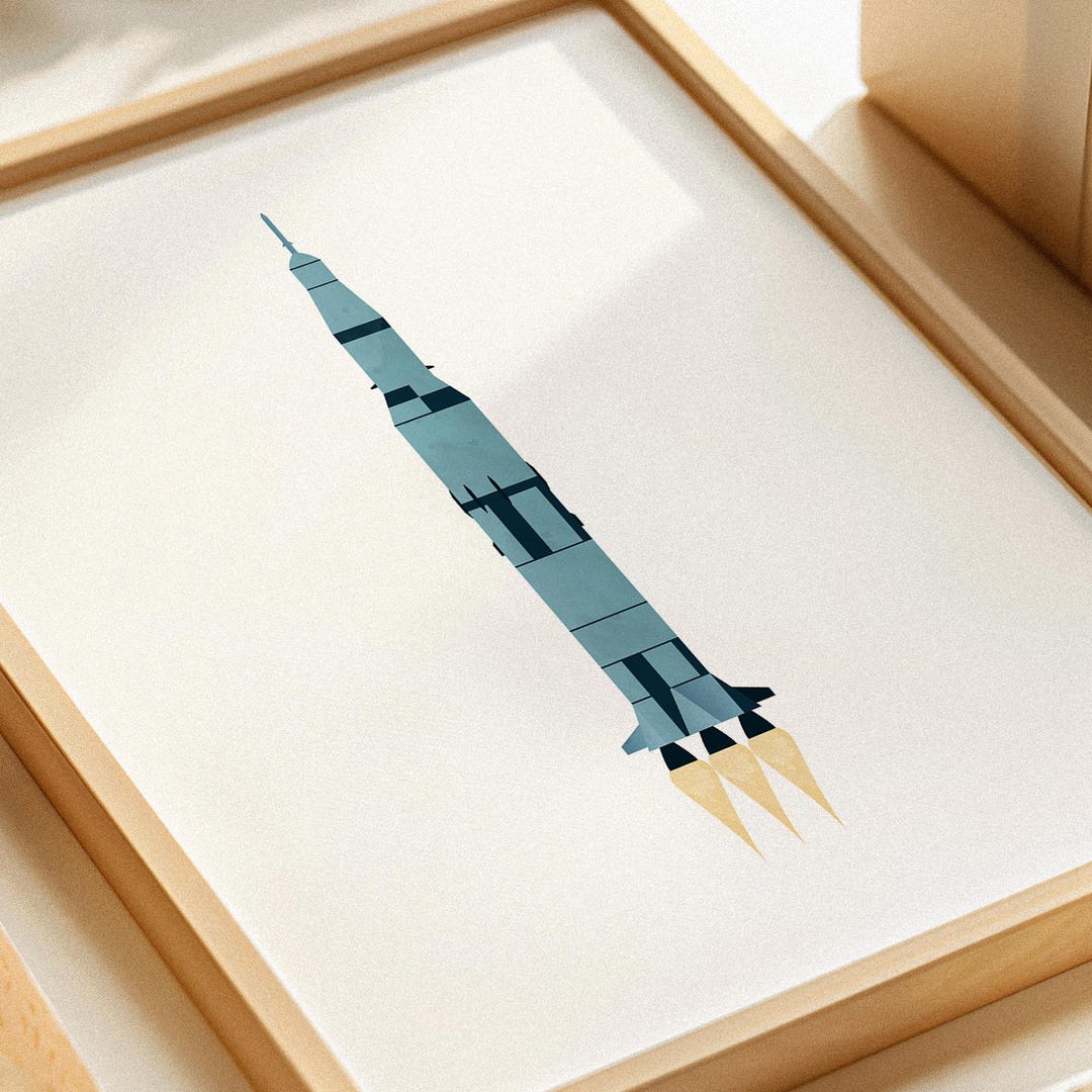 Saturn V Wall Art, Space Themed Nursery Decor, NASA Wall Art for Kids ...