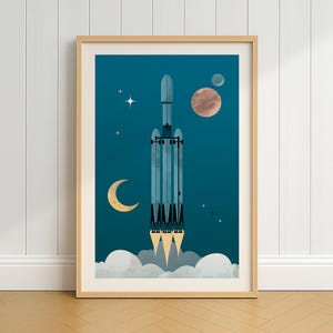 Spacex Poster, Falcon Heavy Poster, DIGITAL PRINT, Space Wall Art ...