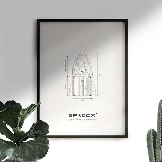 Detailed Drawing Dragon V2 Spacex