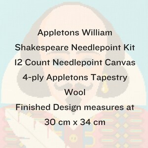 Appletons Needlepoint Kits William Shakespeare - Etsy