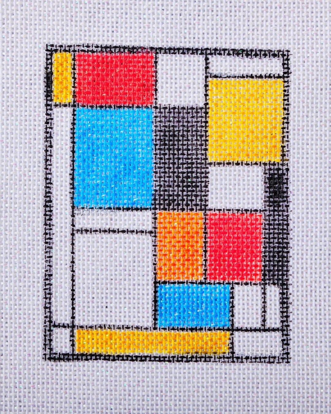 Piet Mondrian Inspired Hand Painted Needlepoint Canvas - Etsy