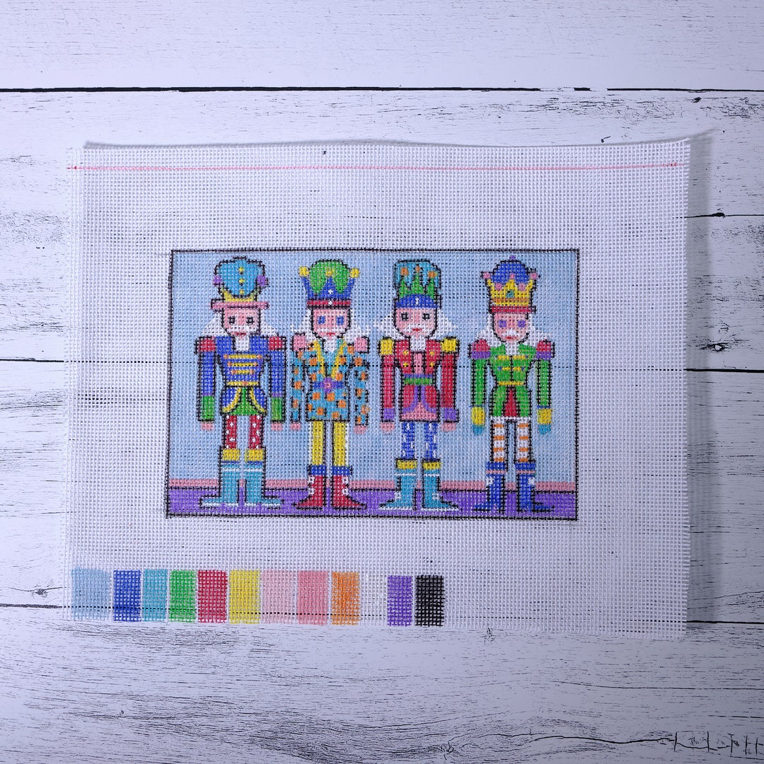 Four Nutcrackers Hand-painted Needlepoint Canvas - Etsy