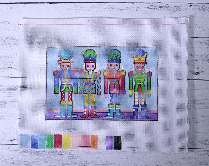 Four Nutcrackers Hand-painted Needlepoint Canvas - Etsy