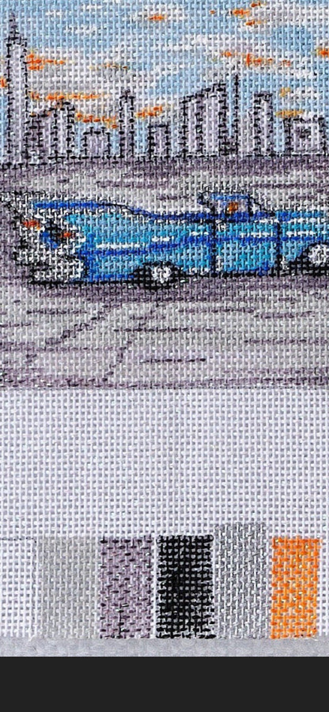 Car Mini Hand-painted Needlepoint Canvas - Etsy