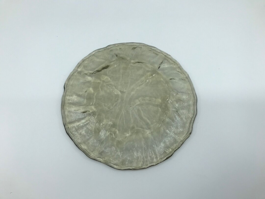 Seneca Crystal Company 7 3/4” Plate in Driftwood Pattern - Smoke - Etsy