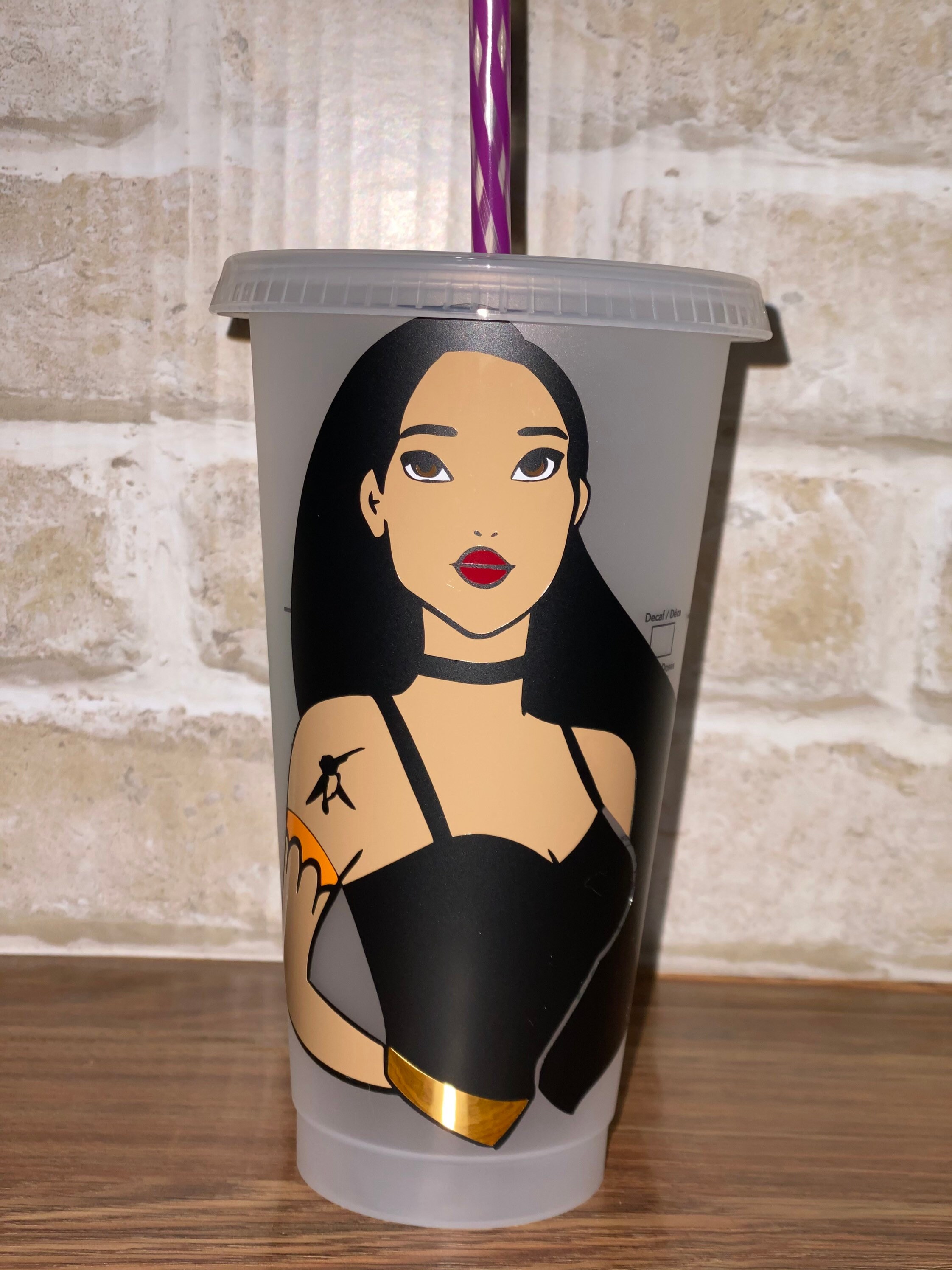 Punk Princess Starbucks Cold Cup Punk Pocahontas Starbucks | Etsy