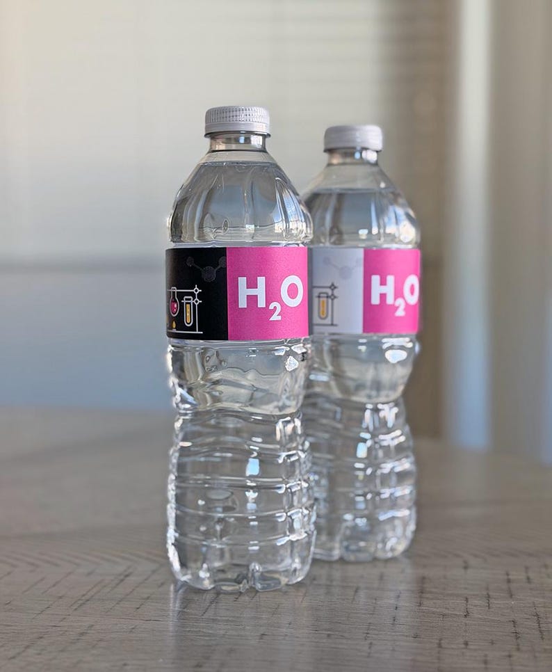 Printable Water Bottle Label for Science Party - Etsy