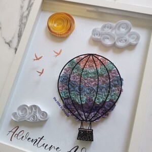 Hot Air Balloon Wall Decor, Balloon Shadow Box Art, Balloon Flower ...