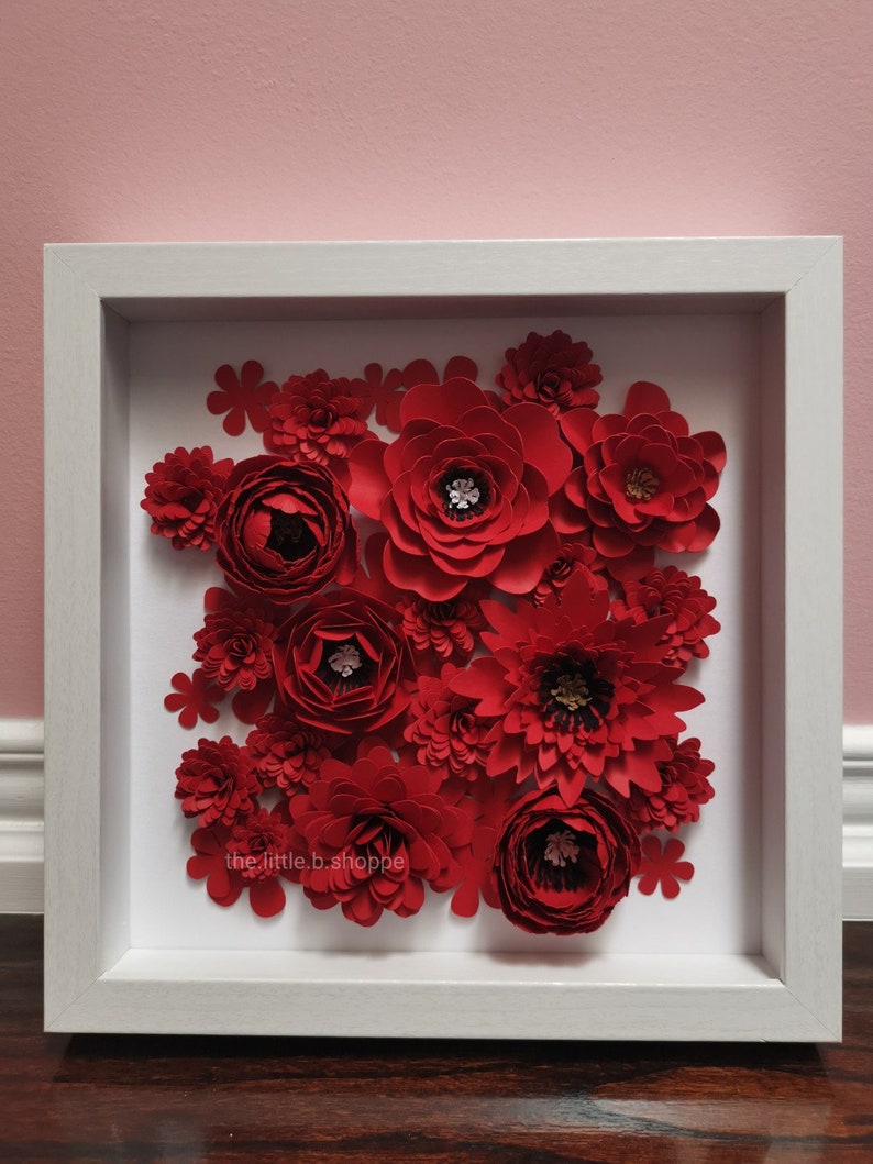 Field of Flowers high Cut Shadow Box, see LOW CUT Version for Flatter ...