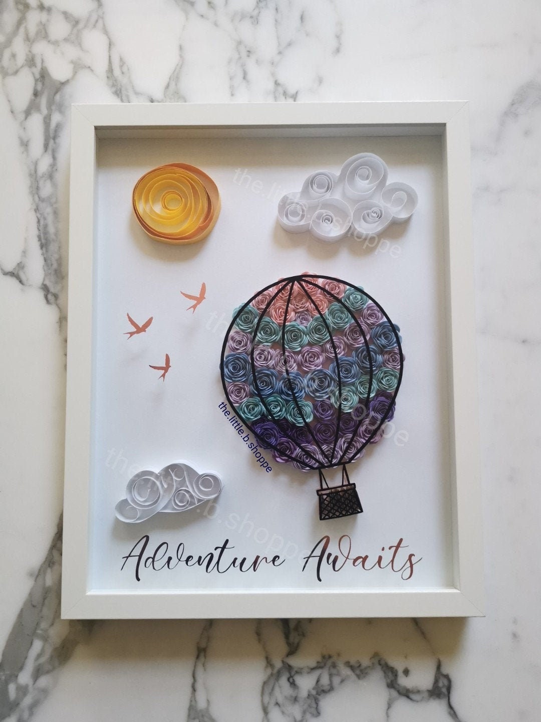 Hot Air Balloon Wall Decor, Balloon Shadow Box Art, Balloon Flower ...