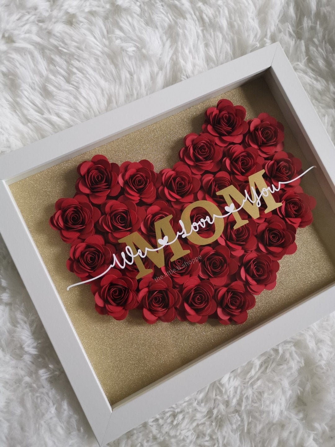 Heart Flower Shadow Box, Heart Wall Art - Etsy