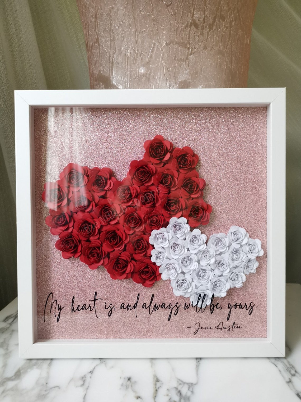 Heart Shadow Box, Two Hearts Wall Art - Etsy