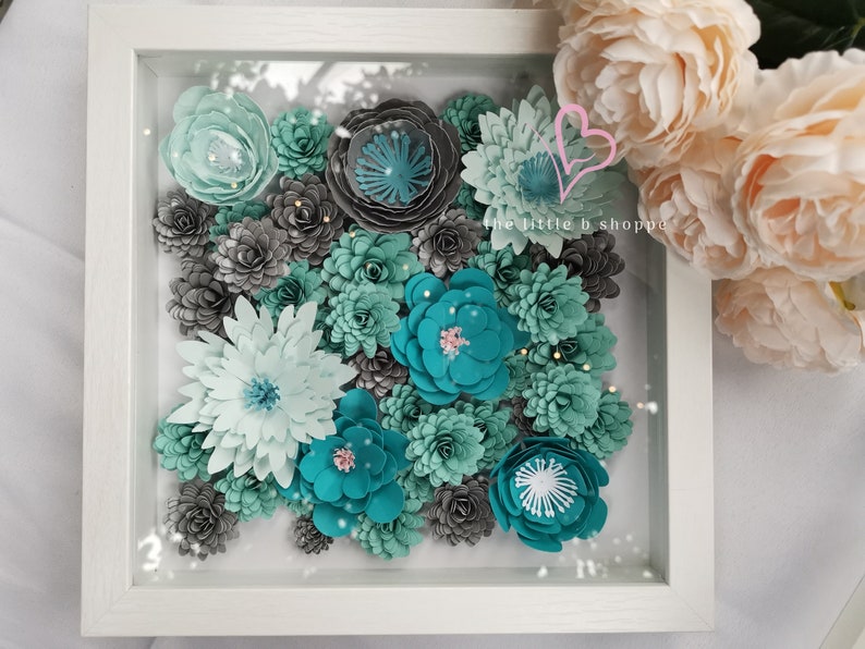 Field of Flowers high Cut Shadow Box, see LOW CUT Version for Flatter ...
