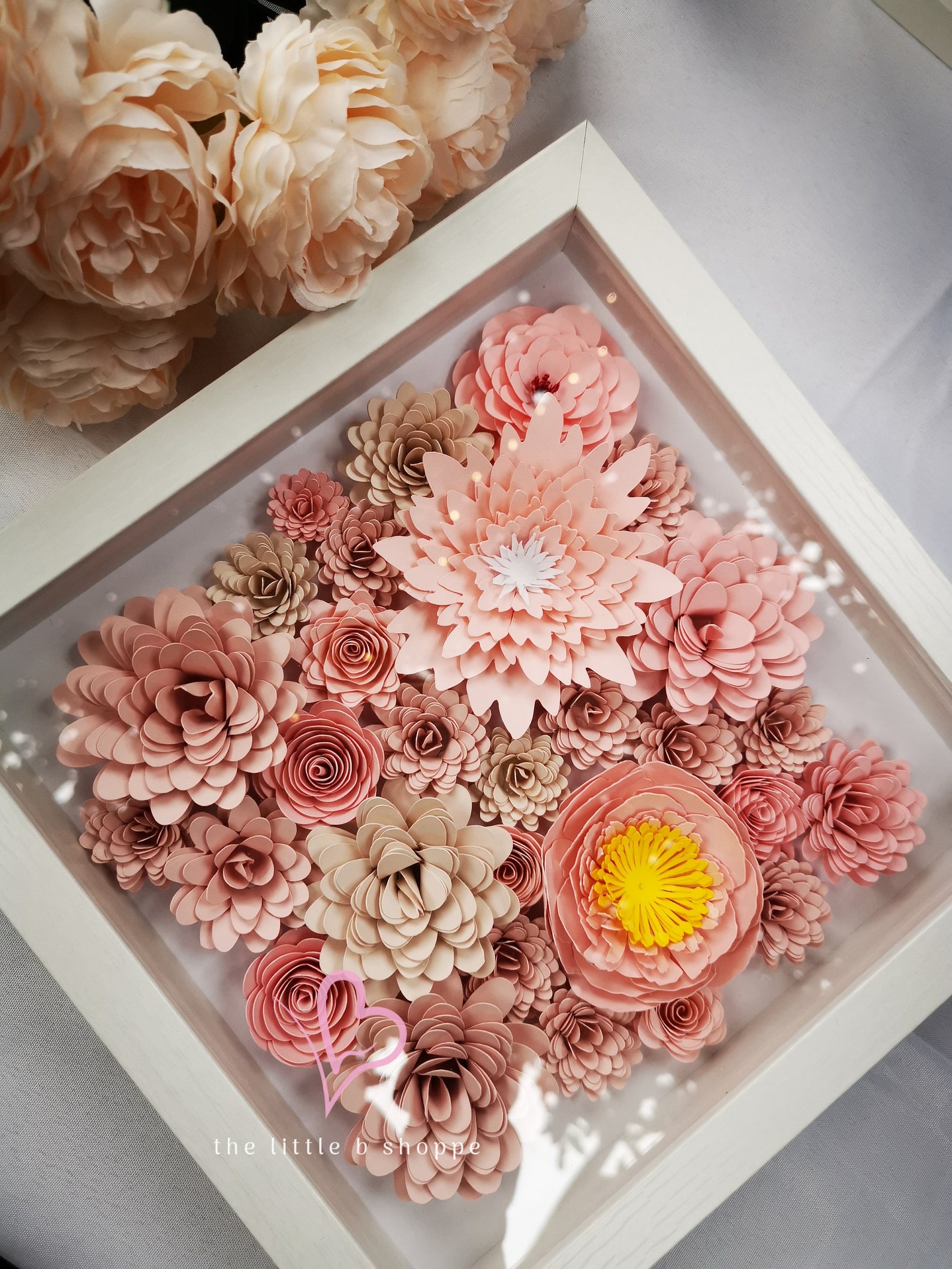 Field of Flowers high Cut Shadow Box, see LOW CUT Version for Flatter ...
