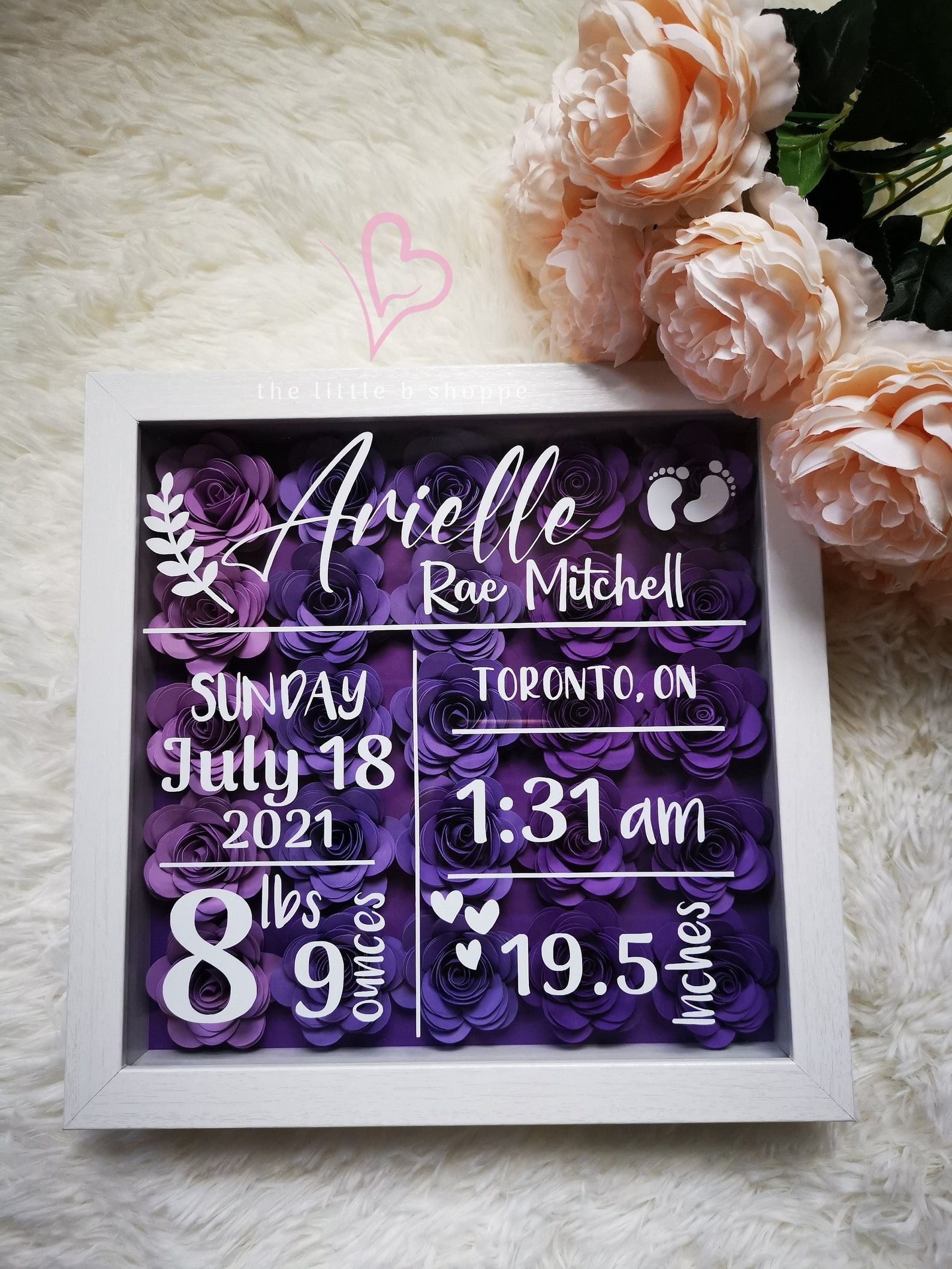 Birth Stat, Baby Stat, Baby Announcement, Newborn Announcement Flower ...