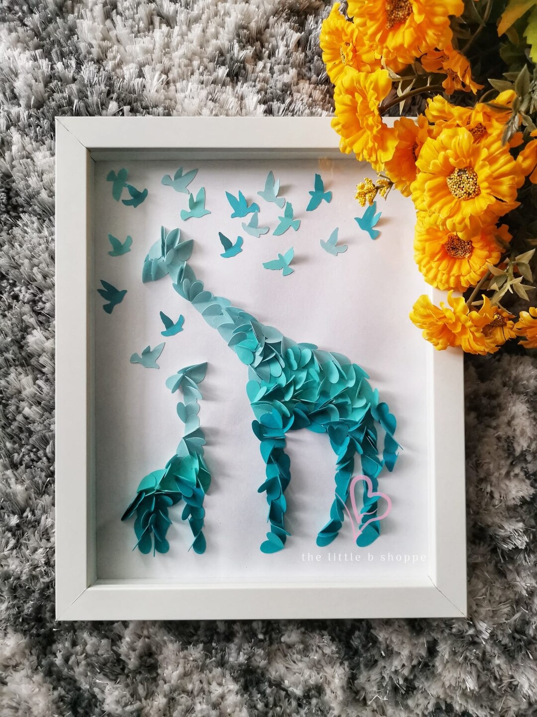 Giraffe Mom and Baby Shadow Box - Etsy
