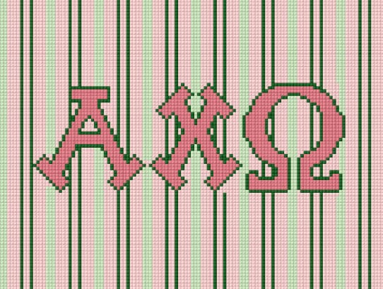 Custom Sorority Greek Letter Needlepoint Chart Cross Pattern Digital ...