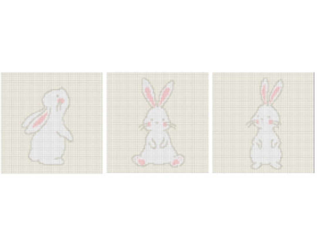 Modern Easter Bunny Needlepoint Chart Cross Stitch Pattern Digital ...