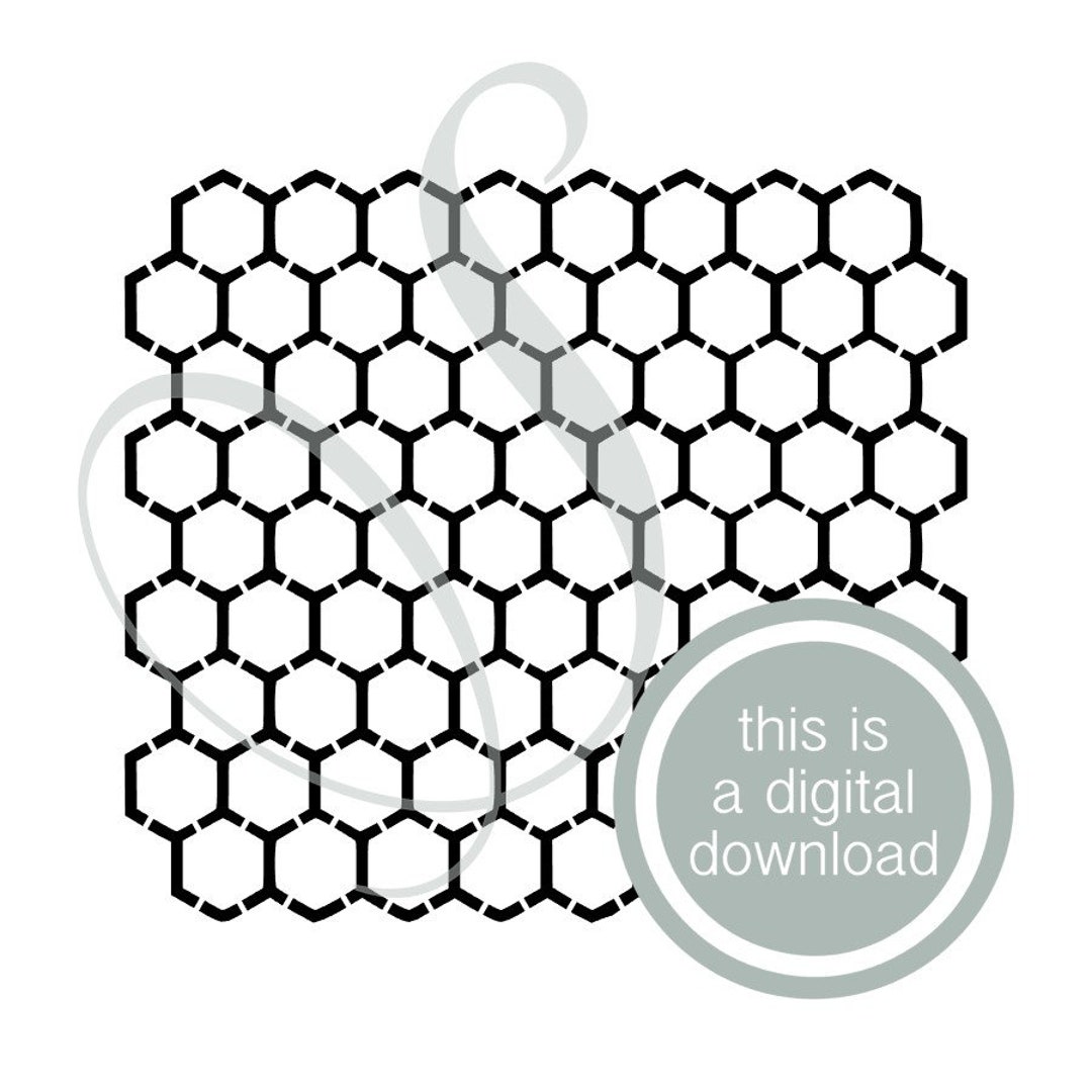 Honeycomb Beehive Outline Stencil SVG - Cookie Background - DOWNLOAD ...