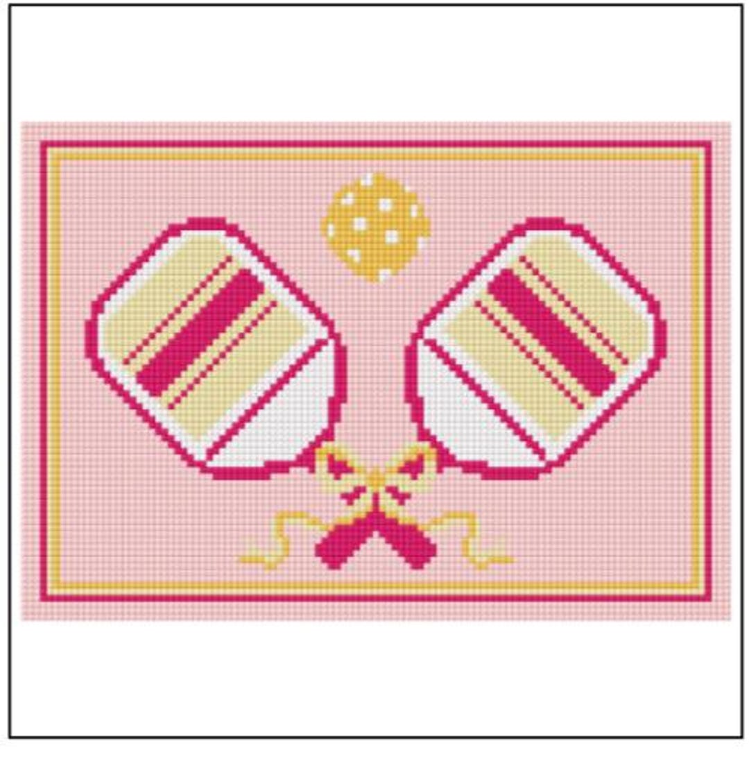 Coquette Pickleball Needlepoint Chart Pickleball Cross Stitch Pattern ...