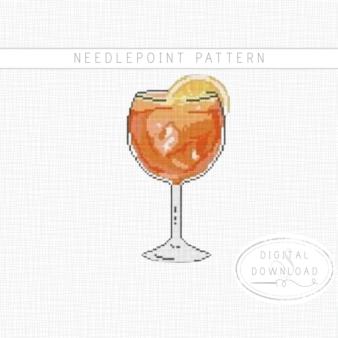 Aperol Spritz Needlepoint Chart PDF • Digital Download • Easy Cocktail ...