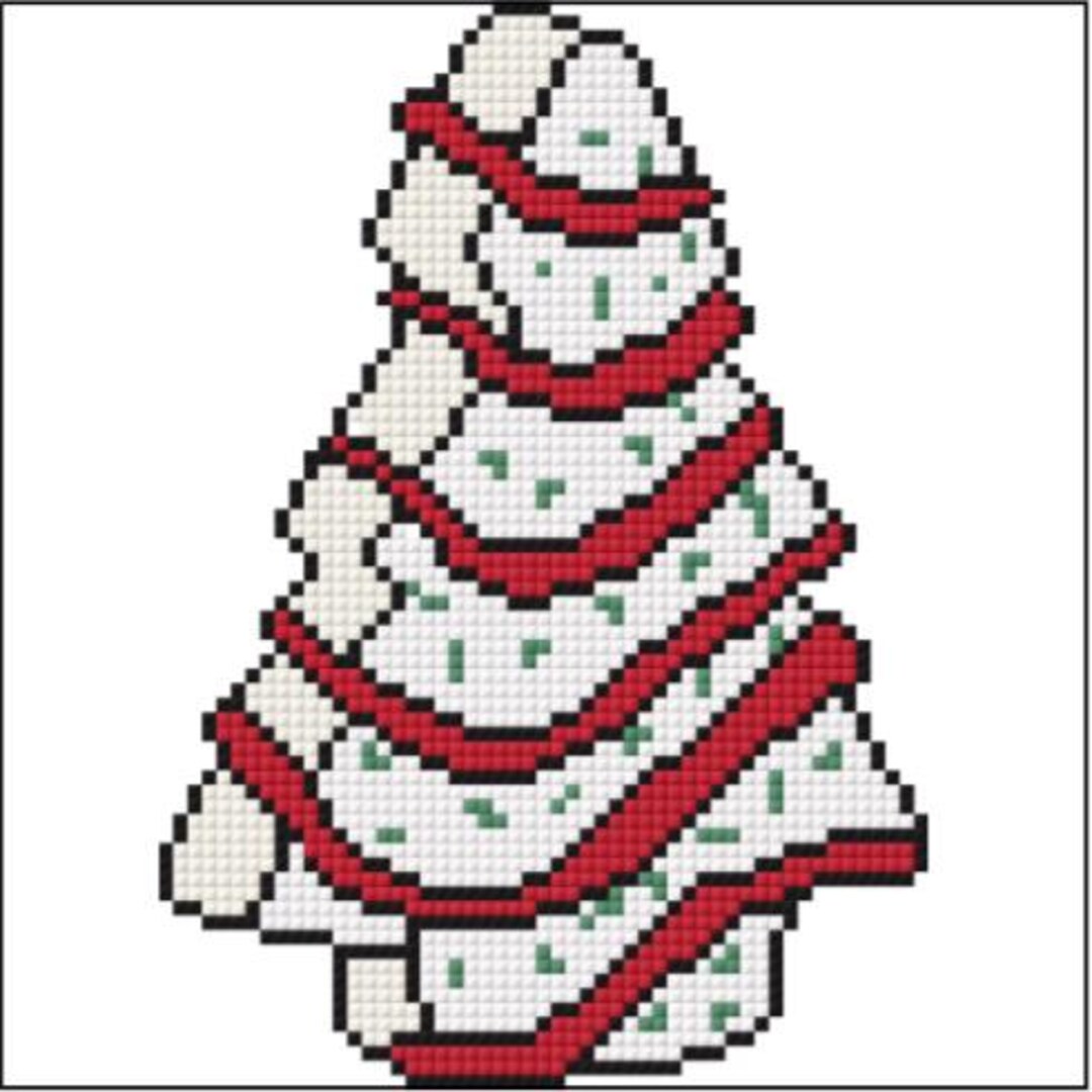 Little Debbie Christmas Tree Cake Ornament Needlepoint Chart Digital ...