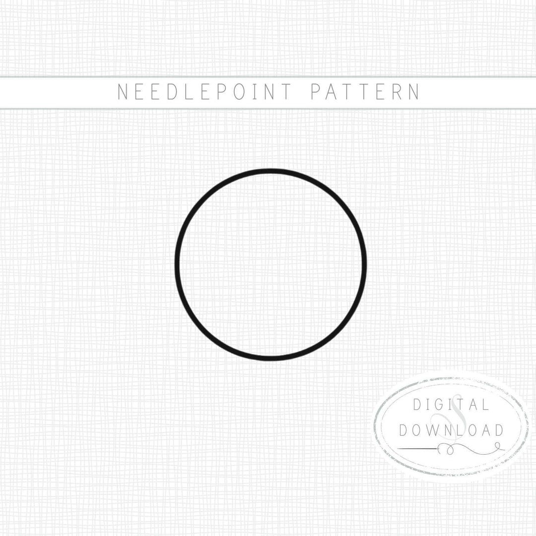 3" Circle Border Frame, Needlepoint Chart, Cross Stitch Pattern ...