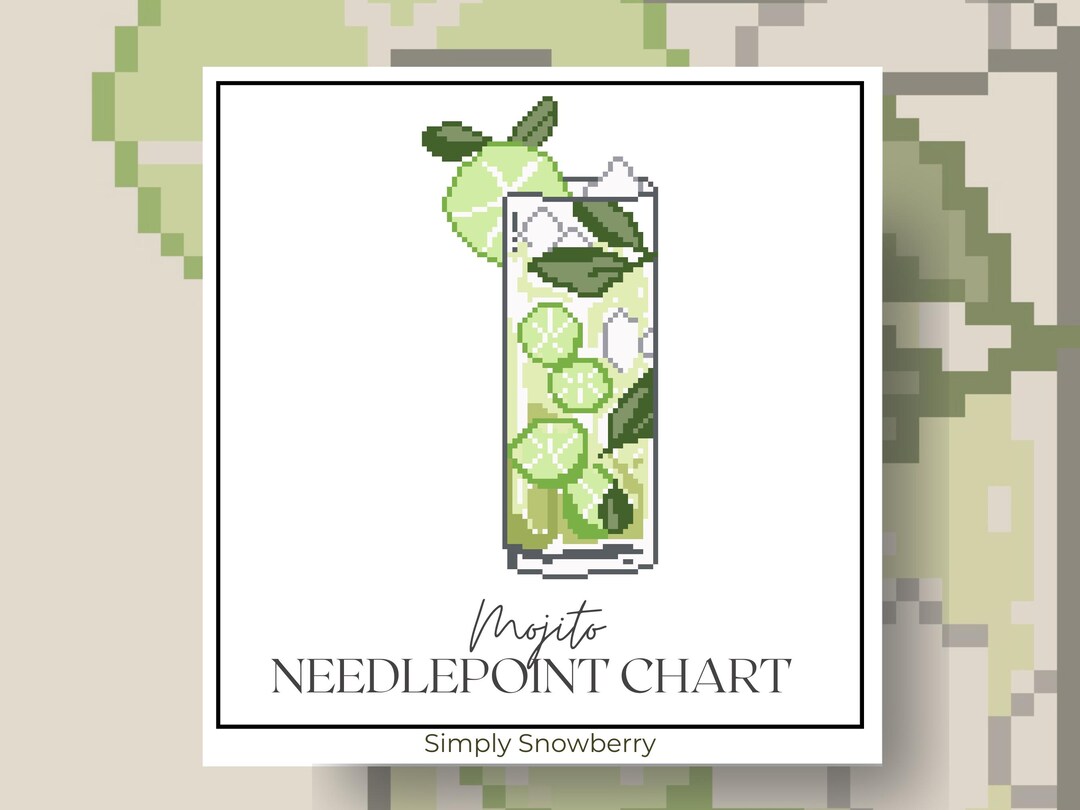 Mojito Needlepoint Chart, Custom Wedding Reception Bar Sign Idea ...