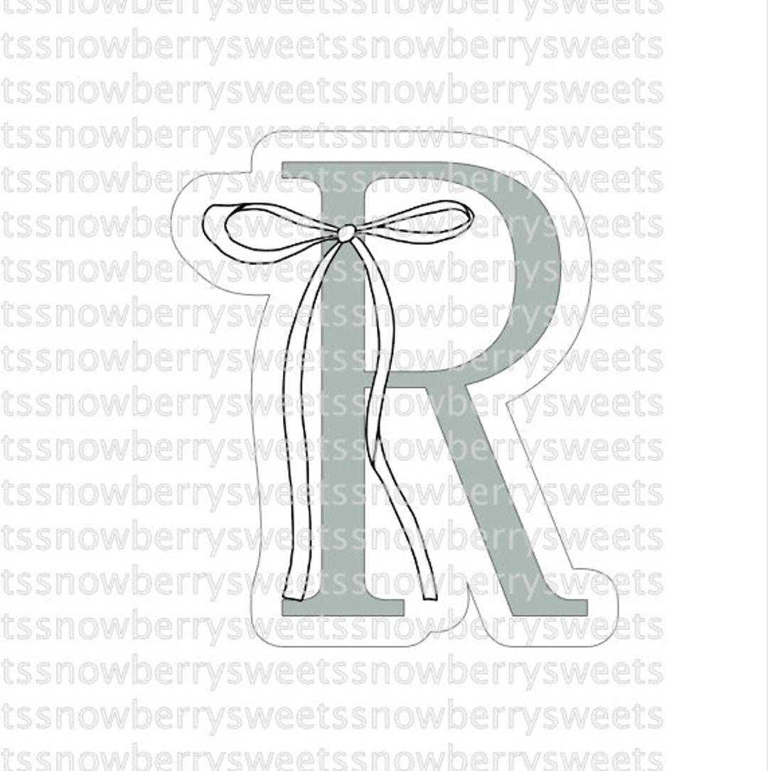 Coquette Bow Cookie Cutter Alphabet Letter R STL Digital Download 3D ...