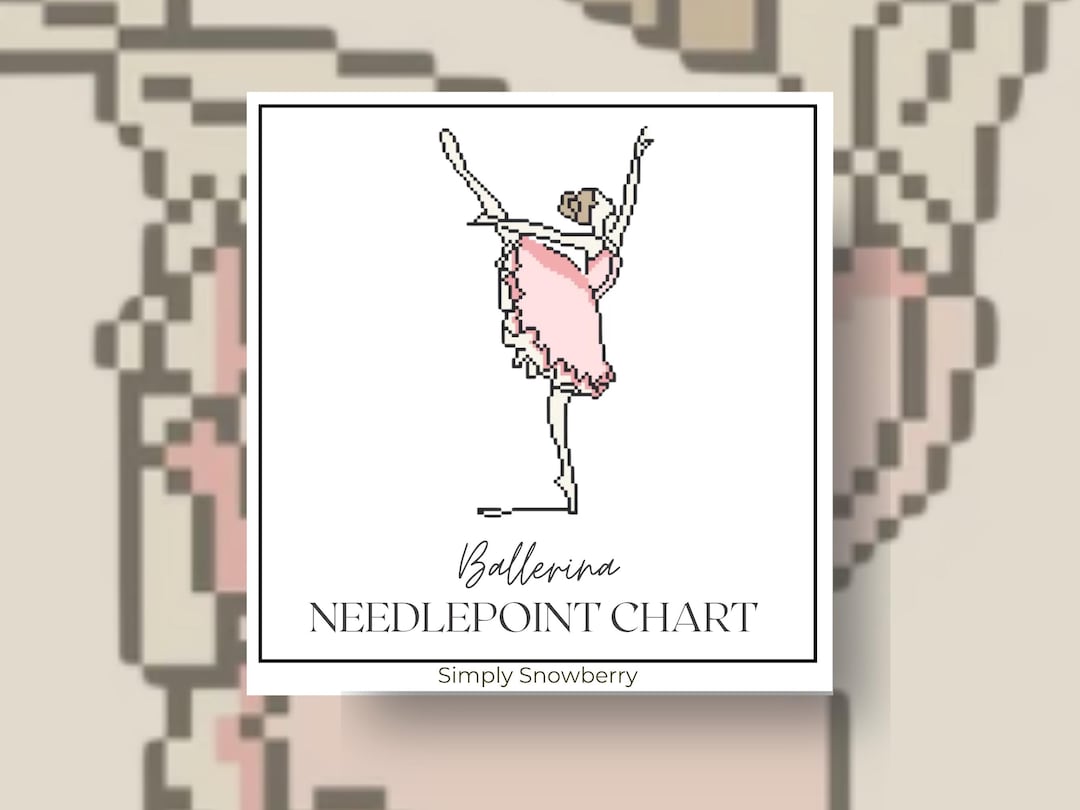 Ballet Needlepoint Chart Ballerina Digital Download Easy Cross Stitch ...