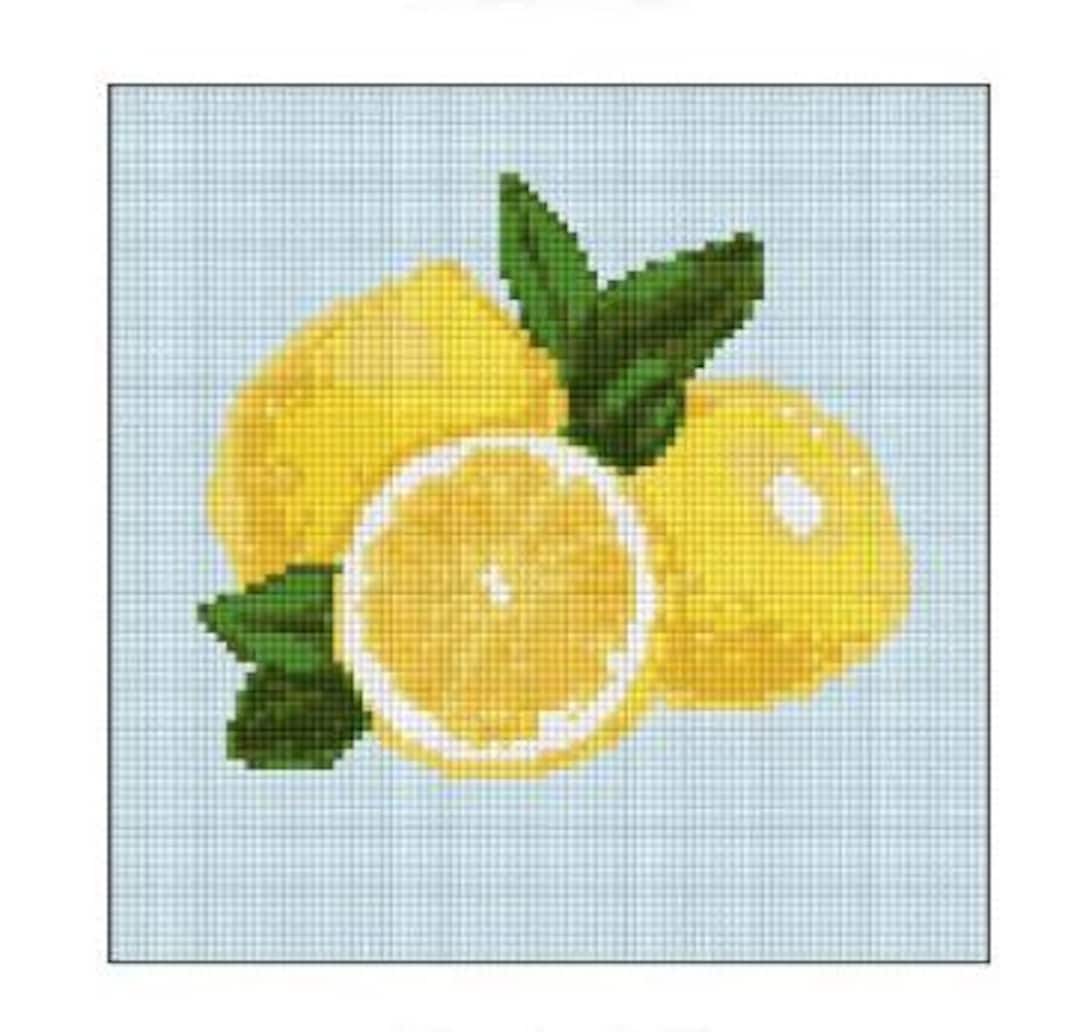 Lemons Needlepoint Chart, Spring Cross Stitch Pattern, Digital PDF ...