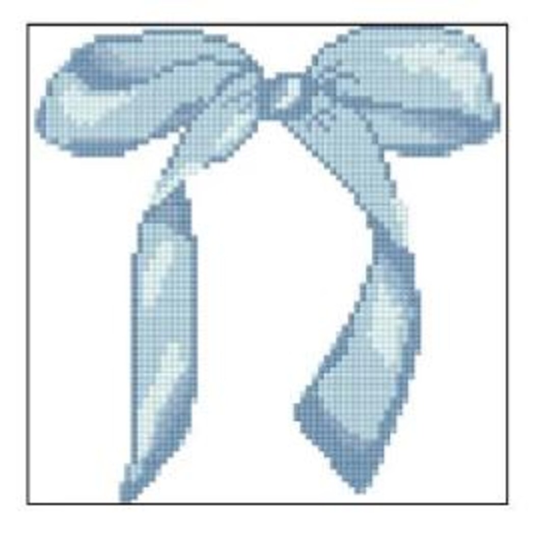Modern Bow Needlepoint Design Idea Chart Cross Stitch Pattern Digital ...