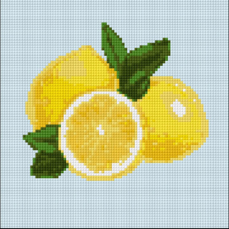Lemons Needlepoint Chart, Spring Cross Stitch Pattern, Digital PDF ...