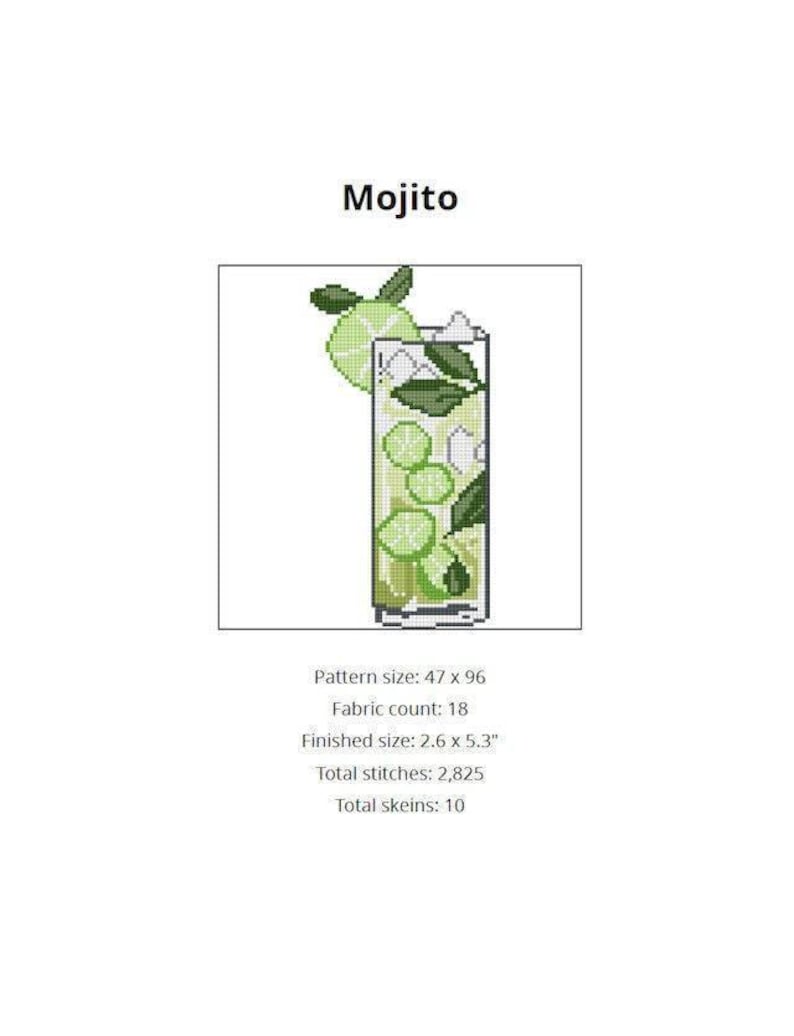 Mojito Needlepoint Chart, Custom Wedding Reception Bar Sign Idea ...