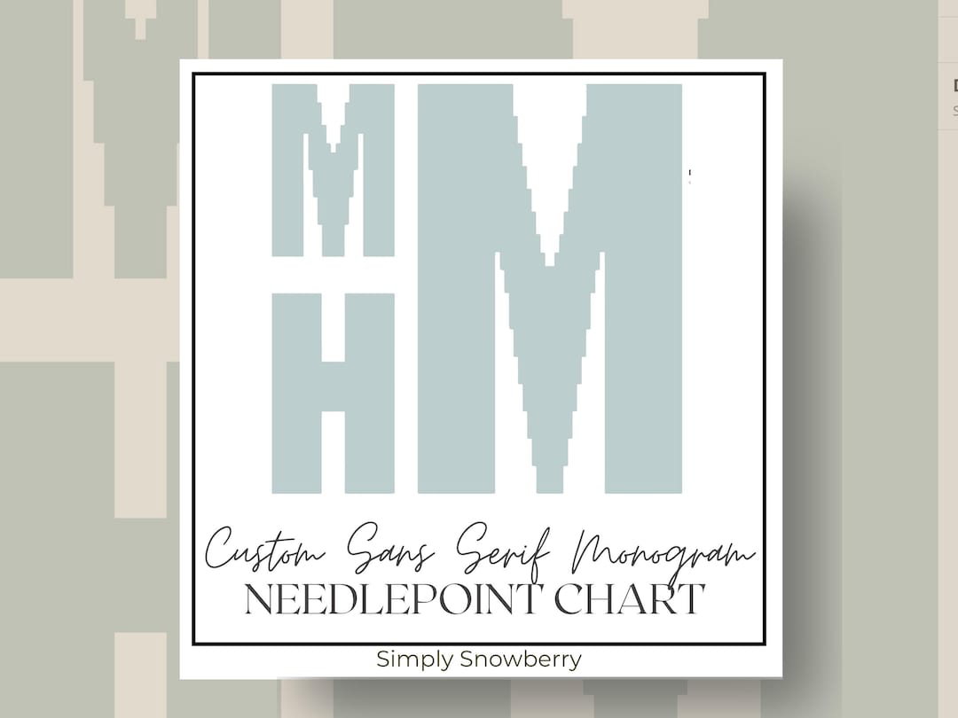 Simple Monogram Needlepoint Chart for Daughter Personalized Cross ...