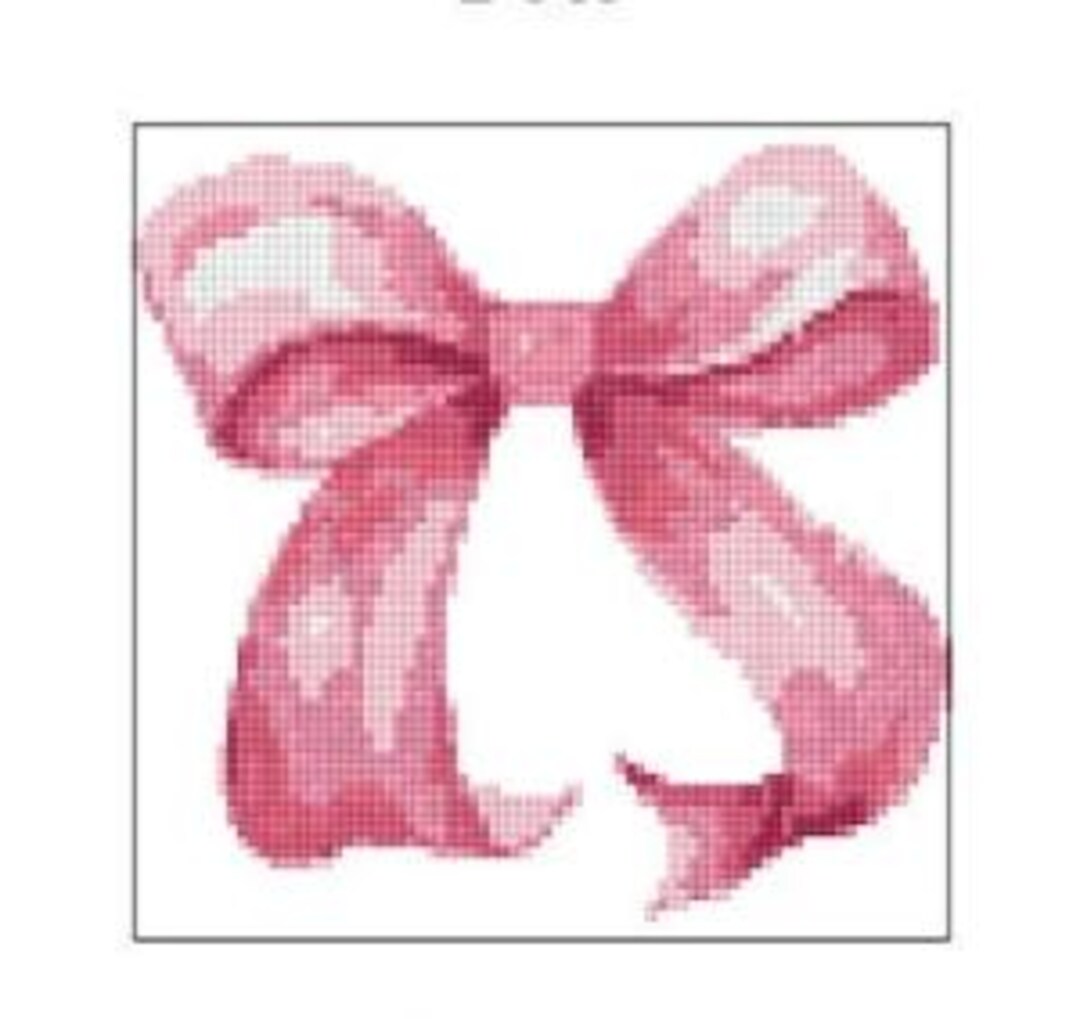 Bow Needlepoint Chart Design Idea Coquette Bow Cross Stitch Pattern ...
