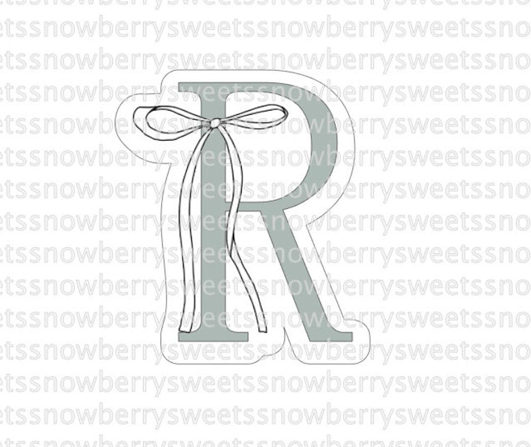 Coquette Bow Cookie Cutter Alphabet Letter R STL Digital Download 3D ...