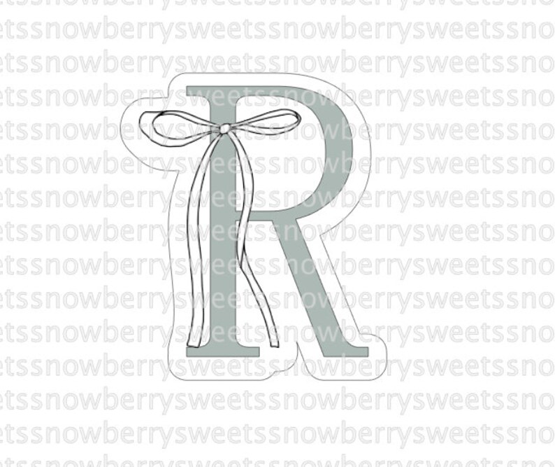 Coquette Bow Cookie Cutter Alphabet Letter R STL Digital Download 3D ...