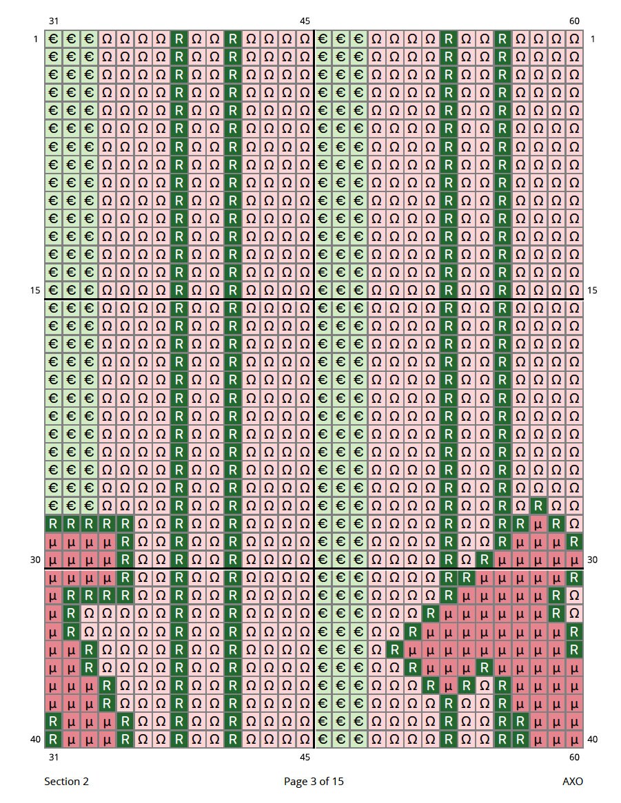 Custom Sorority Greek Letter Needlepoint Chart Cross Pattern Digital ...