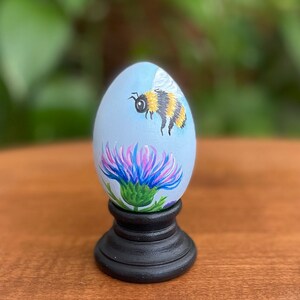 Bumblebee and Flower, Hand Painted Bee and Flower, Hand Painted Wood ...