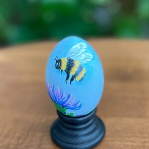 Bumblebee and Flower, Hand Painted Bee and Flower, Hand Painted Wood ...