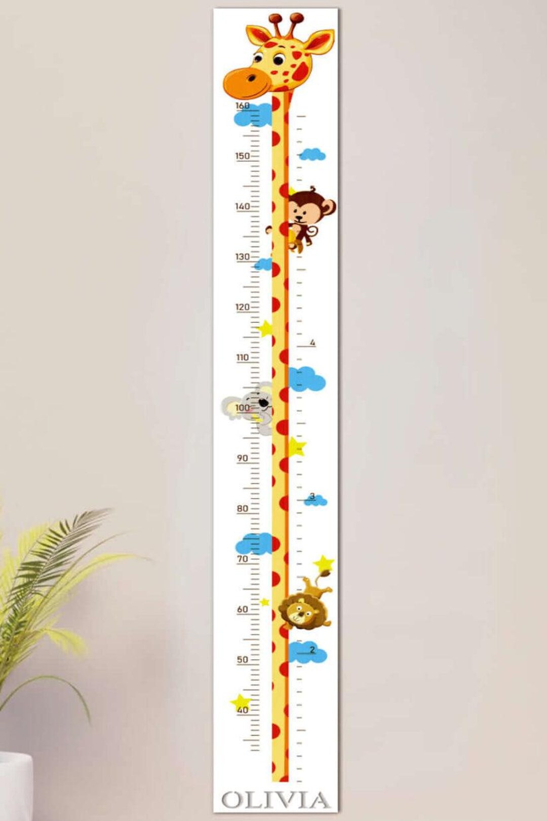 Personalized Wooden Giraffe Growth Chart Ruler for Kids - Etsy