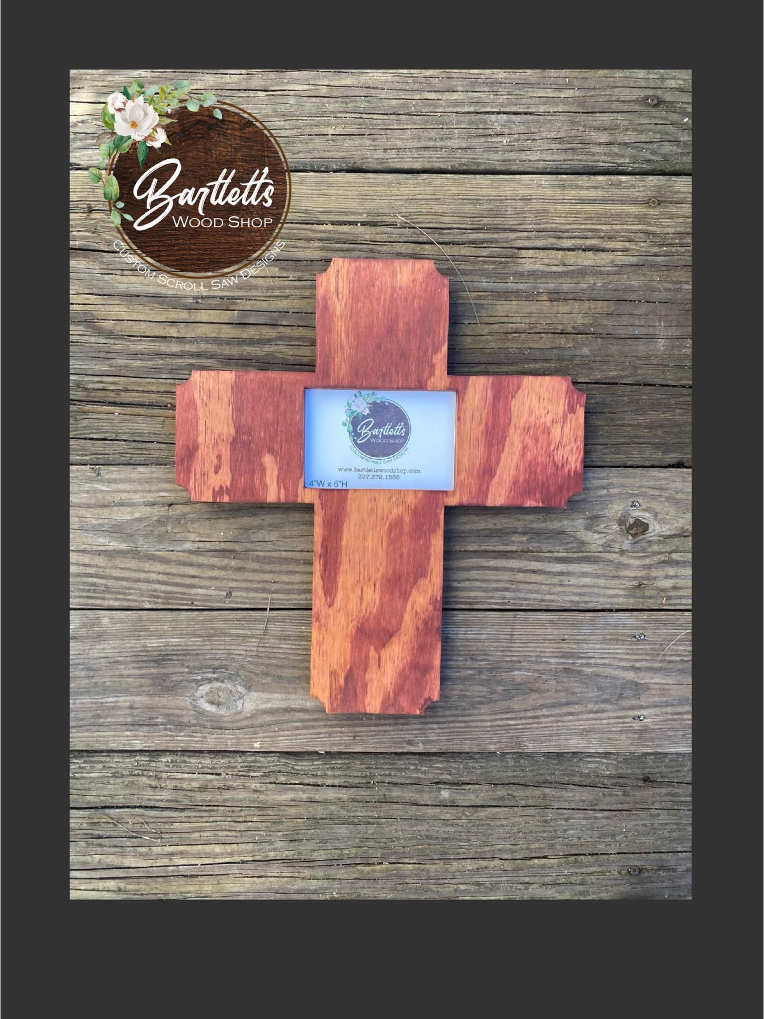 Cross Picture Frame Style 1 4x6 Photo Scroll Saw Cut - Etsy