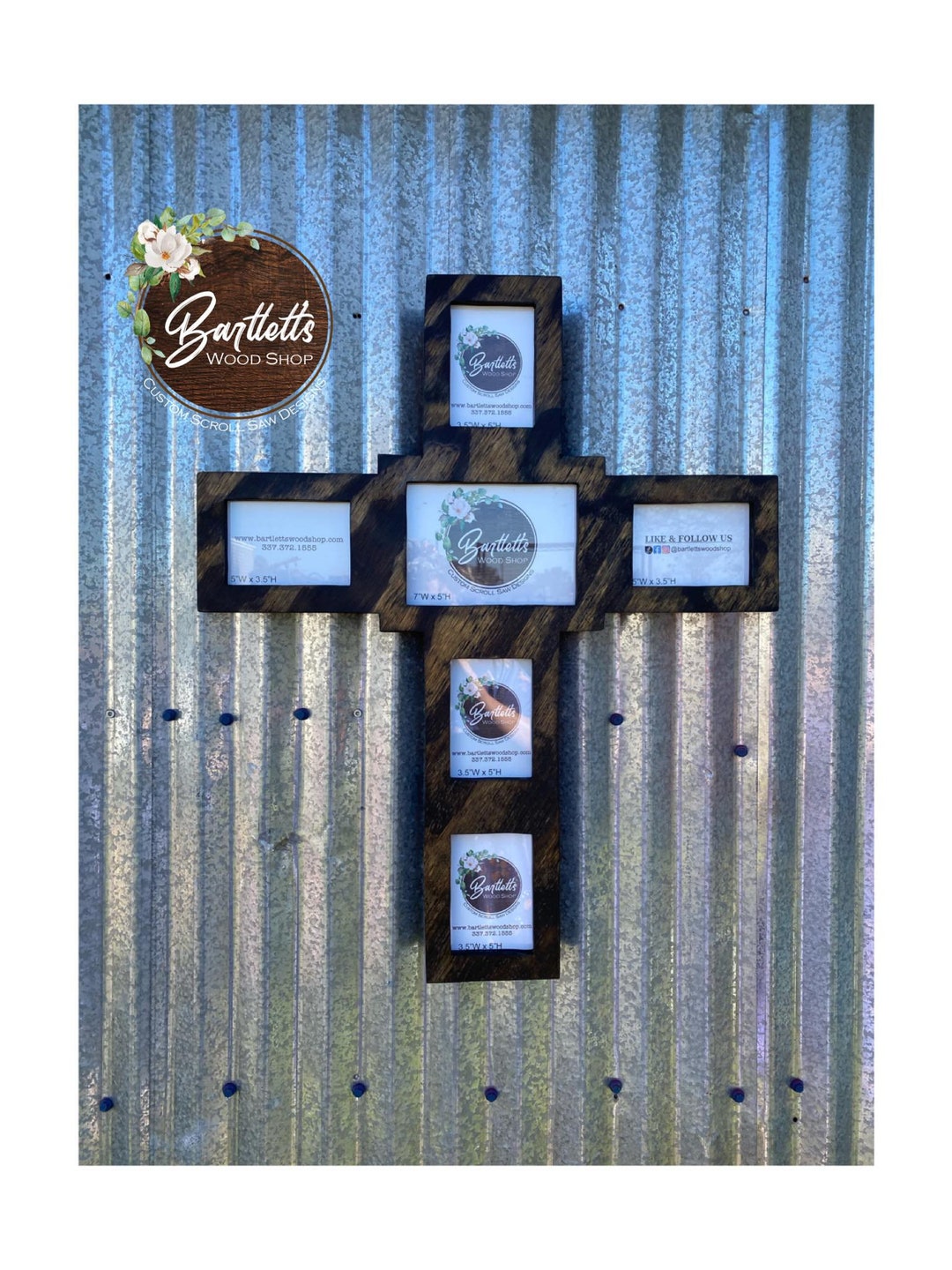 MEDIUM Multi Picture Frame Cross Hand Cut on Scroll Saw - Etsy