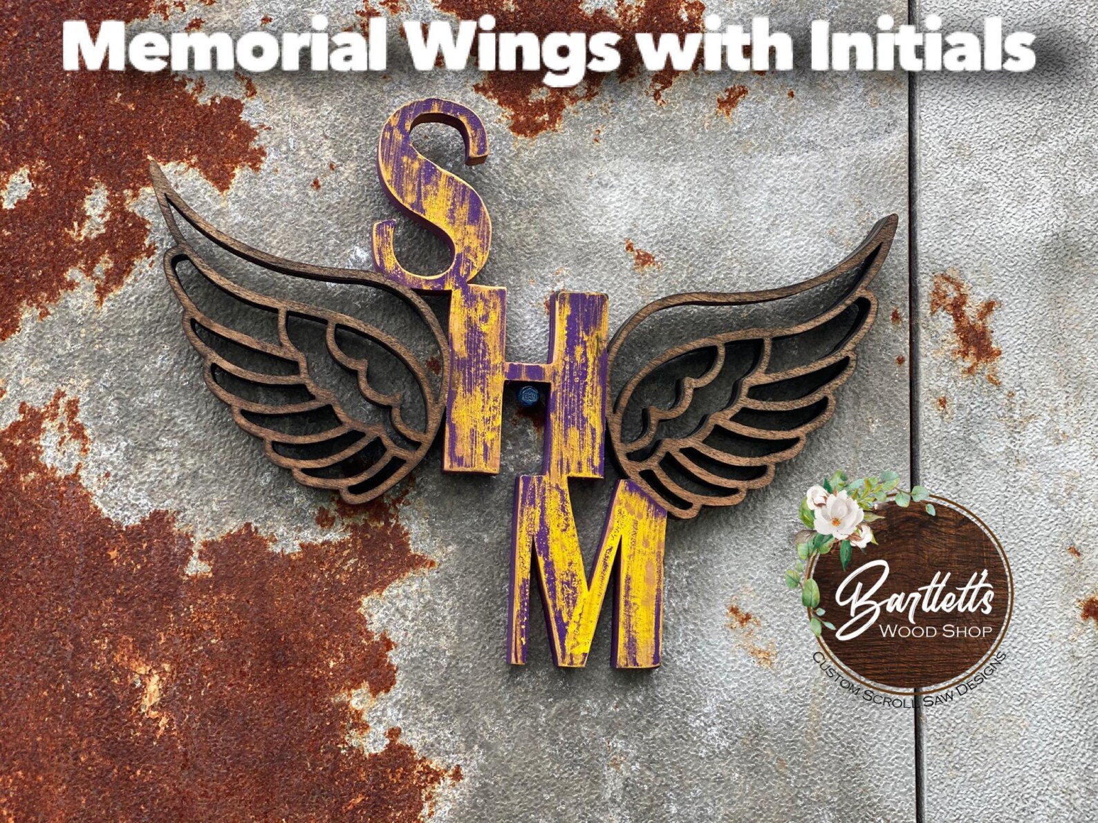Memorial Wings With Initials Personalized Memorial Bereavement - Etsy
