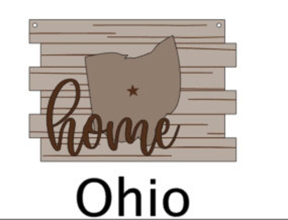 FileONLY Ohio Home Sign DIGITAL SVG Glowforge Laser | Etsy