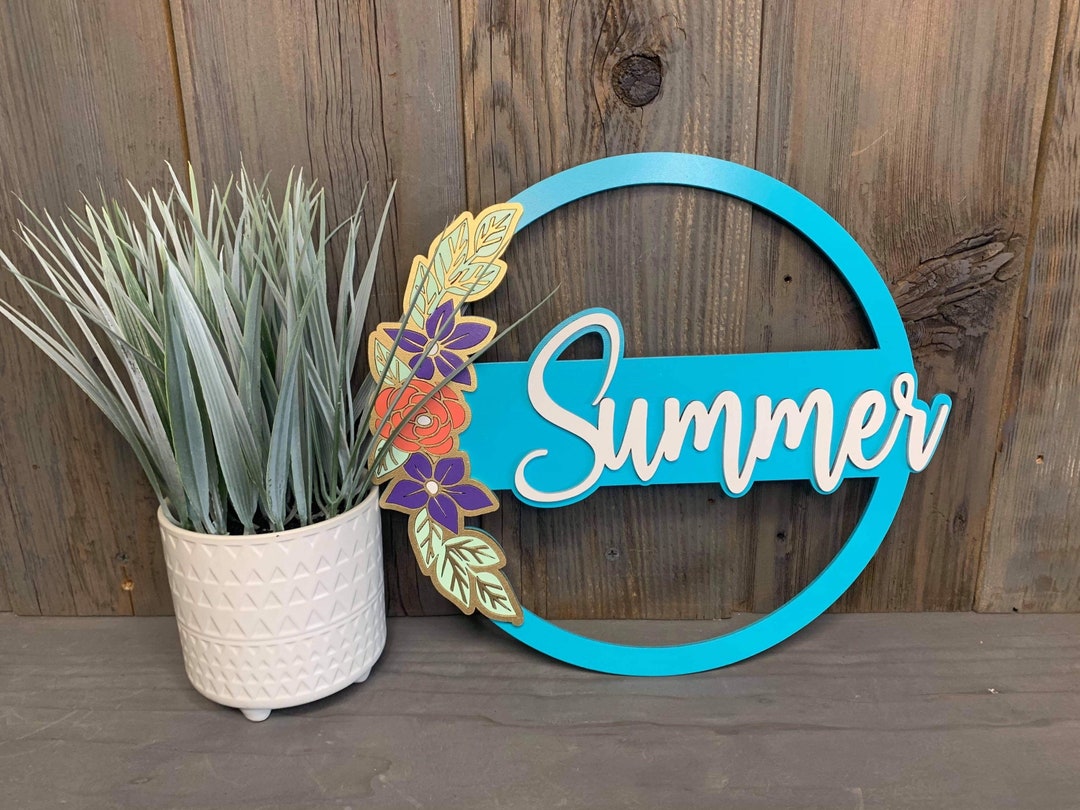Fileonly_summer With Flowers Sign - DIGITAL SVG FILE Only | Glowforge ...